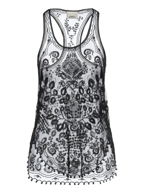 Isabel Marant Étoile Floral Lace Tank Top - Gray