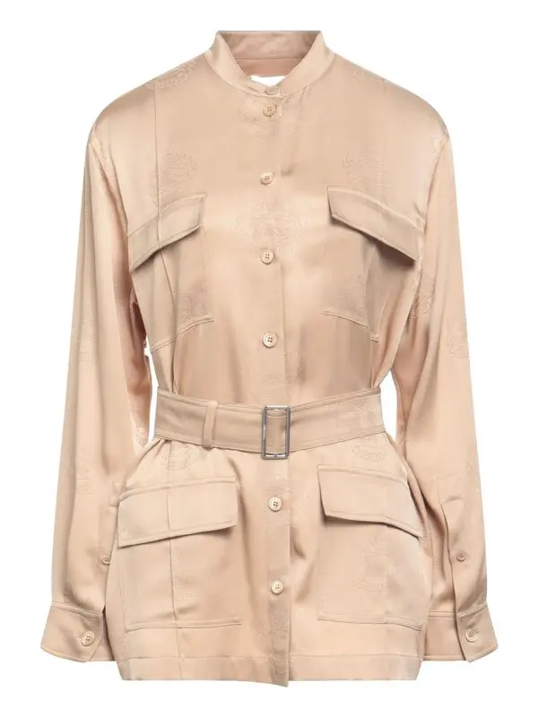 Burberry Long Sleeve Band Collar Shirt - Nude