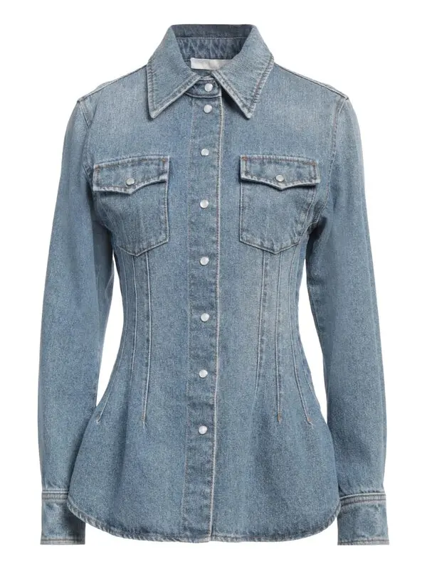 Chloé Denim Long Sleeve Shirt - Gray