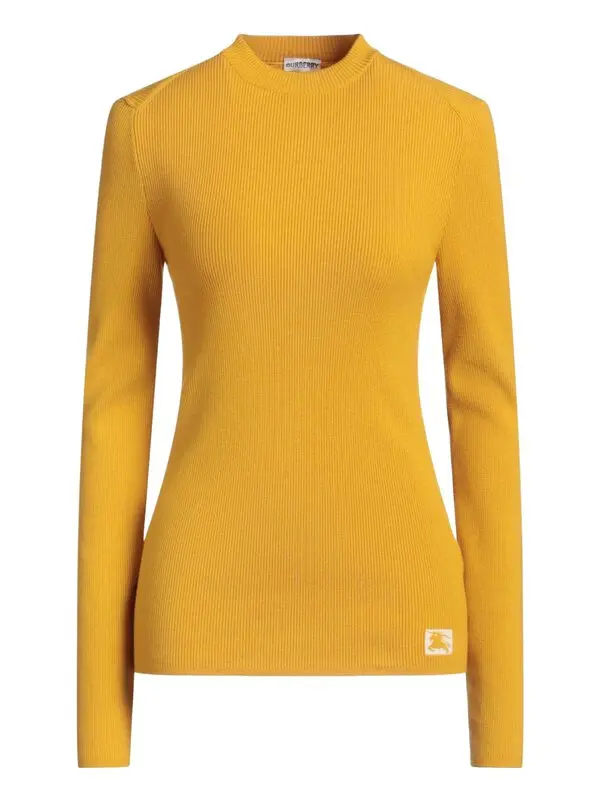 Burberry Crew Neck Long Sleeve Knitwear - Yellow