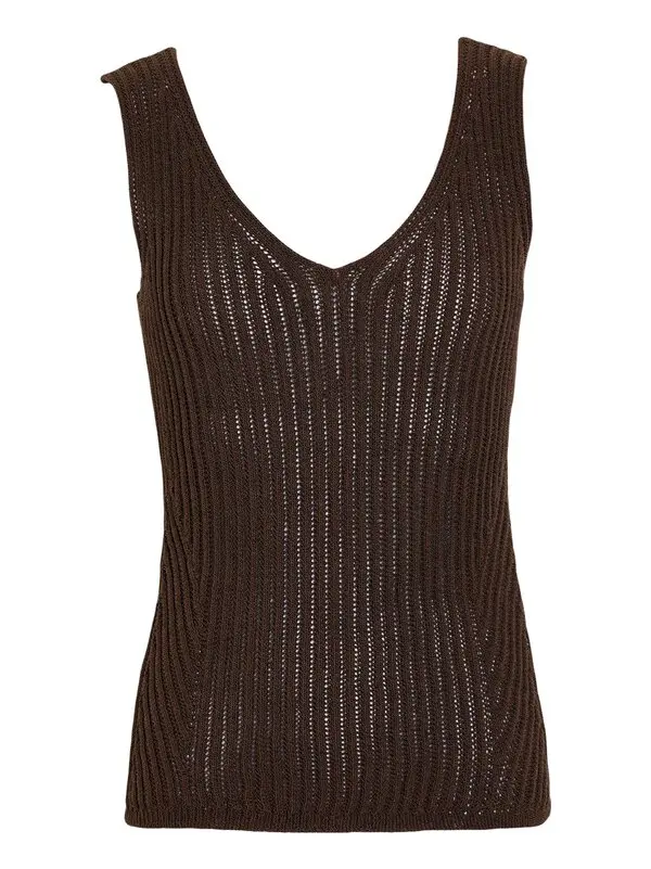 Max Mara Knitted V-neck Vest - Black