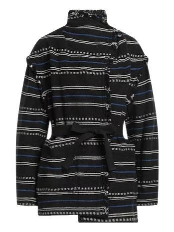 Isabel Marant Étoile Striped Belted Coat - Black