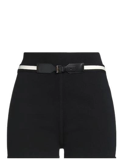 Max Mara Bermuda Shorts With Leather Trim Detail - Black
