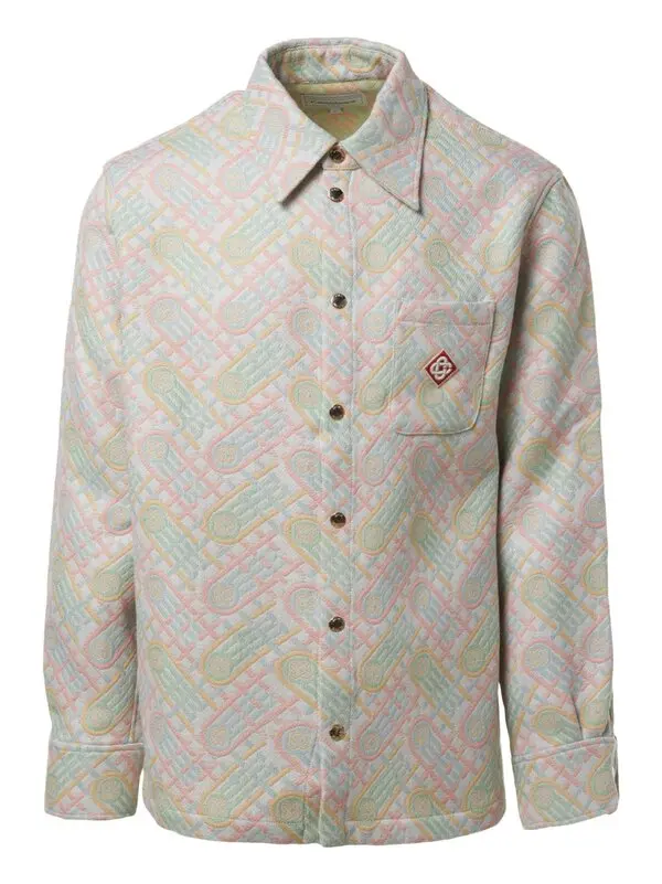 Casablanca Logo-appliqué Monogram-jacquard Jacket - Gray