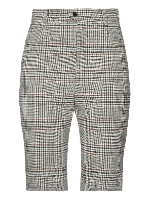 Saint Laurent Prince Of Wales Check Flannel Bermuda Shorts - Gray