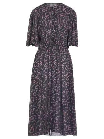 Isabel Marant Étoile Floral Print Pleated Shirt Dress - Black