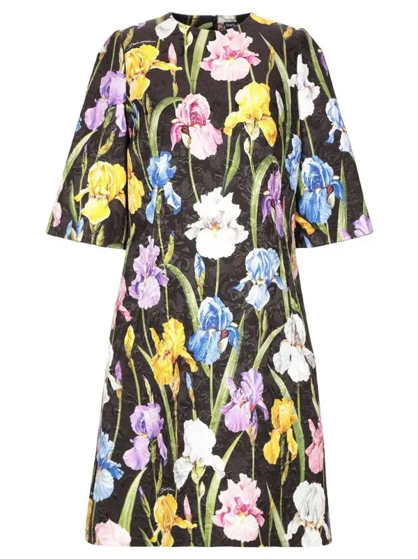 Dolce & Gabbana Floral Jacquard Dress - Black