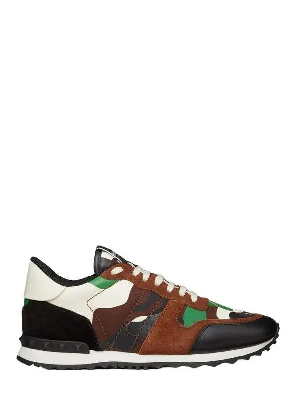 Valentino Garavani Rockrunner Camouflage Lace-up Sneakers - Black