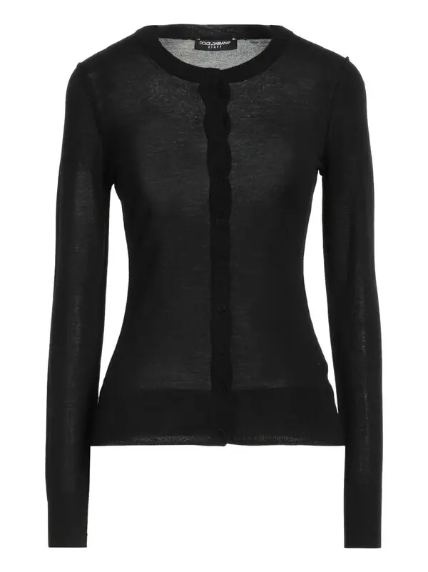 Dolce & Gabbana Wool Long Sleeves Cardigan - Black