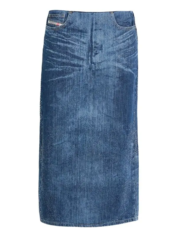 DIESEL® Medium Wash Embellished Denim Skirt - Blue