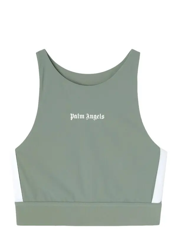 Palm Angels Logo-print Round Neck Tank Top - Gray