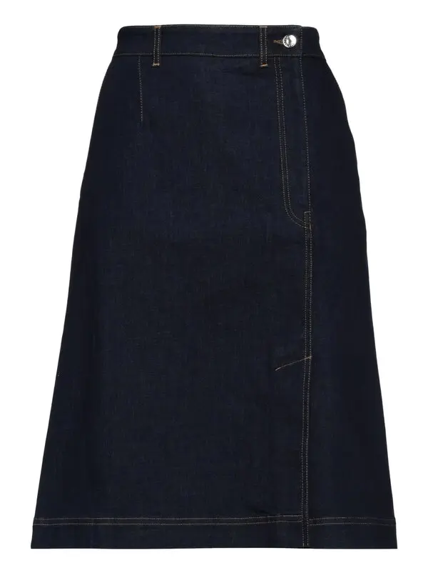 Dolce & Gabbana Dark Wash Denim Flared Skirt - Black