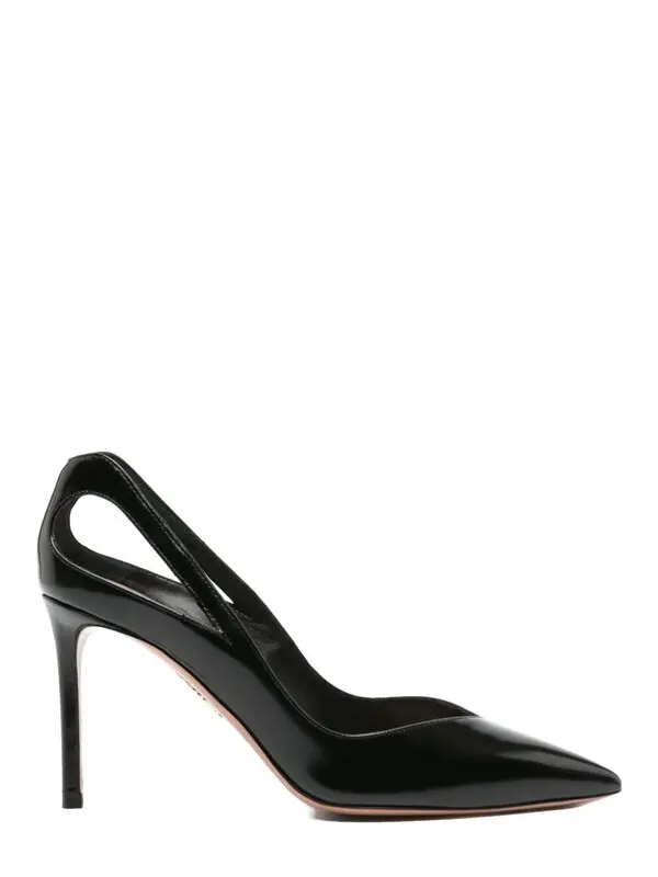 AQUAZZURA Sheeva Pointed-toe Cut-out Detailed Pumps - Black