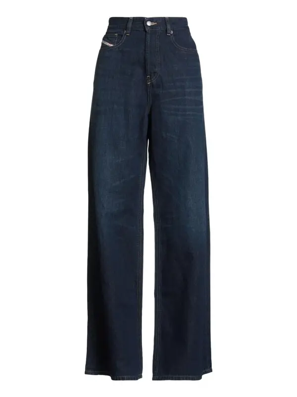 DIESEL® Wide-leg Dark Wash Denim Trousers - Black