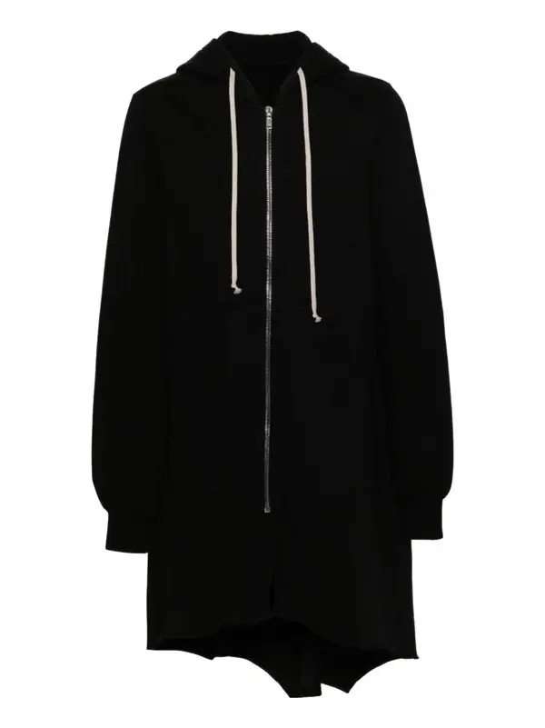 Rick Owens Asymmetric Cotton Zipped Hoodie - Black