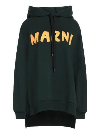 Marni Fleece Hooded Sweatshirt With Logo Print - Black
