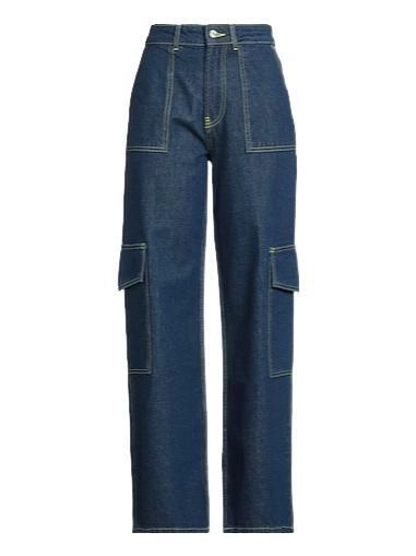 GANNI Straight-leg Cargo Jeans With Contrast Stitching - Blue
