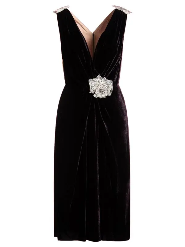 Dolce & Gabbana Velvet Sleeveless Dress - Black