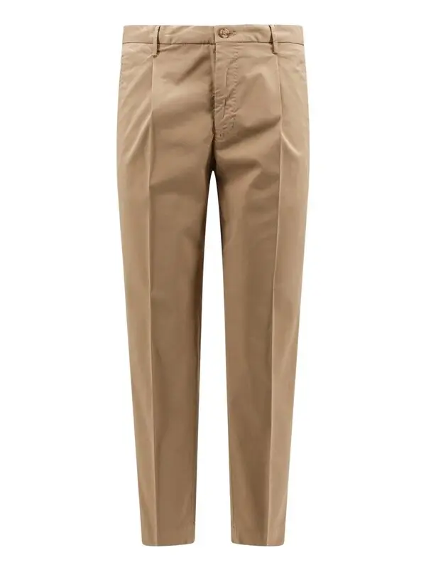 Incotex Stretch-cotton Tapered Trousers - Brown