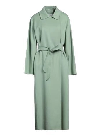 Max Mara Belted Coat With Lapel Collar And Patch Pockets - Green