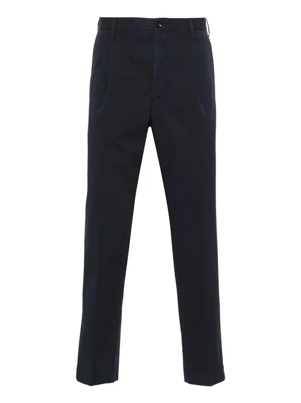 Incotex Stretch-cotton Tapered Trousers - Black