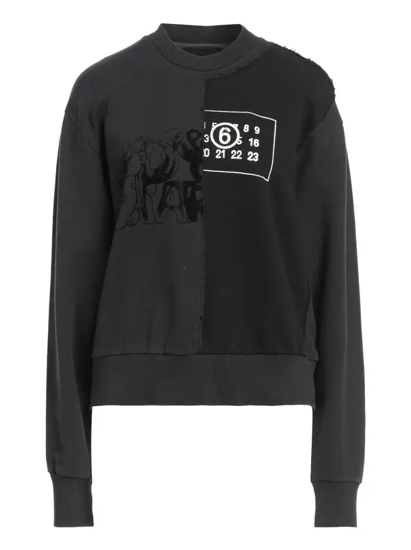 MAISON MARGIELA Colorblocked Logo Sweatshirt - Black