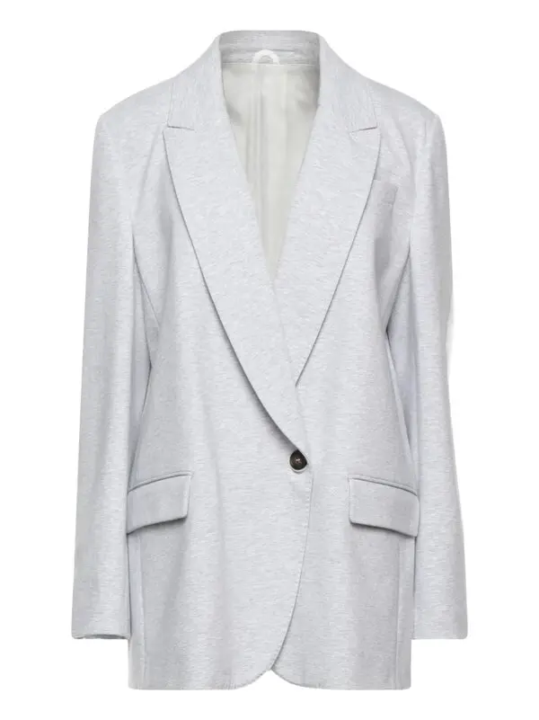 Brunello Cucinelli Long Sleeve Blazer - White