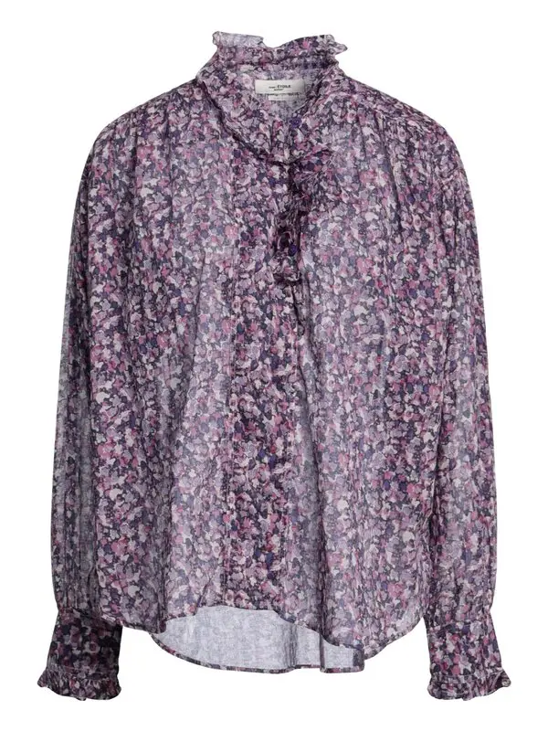 Isabel Marant Étoile Printed Long Sleeve Blouse - Purple