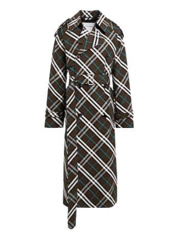 Burberry Plaid Trench Coat - Black