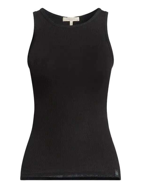 Rag & Bone Soft Sleeveless Ribbed Tank Top - Black