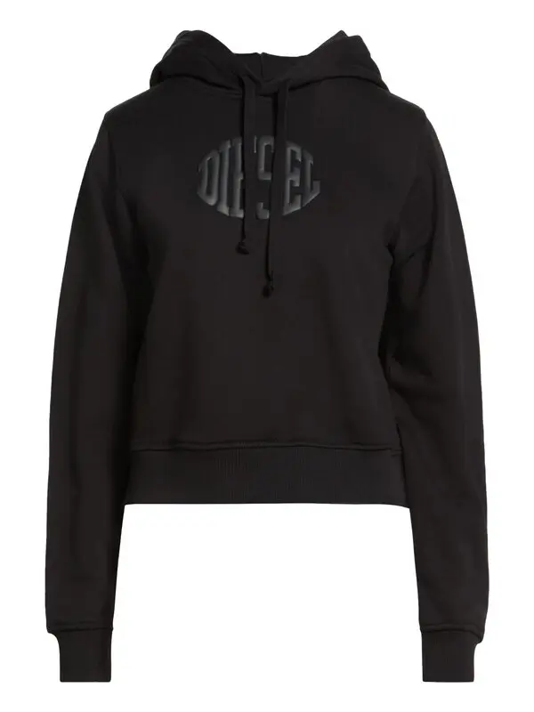 DIESEL® Hooded Track Jacket With Logo Print - Black