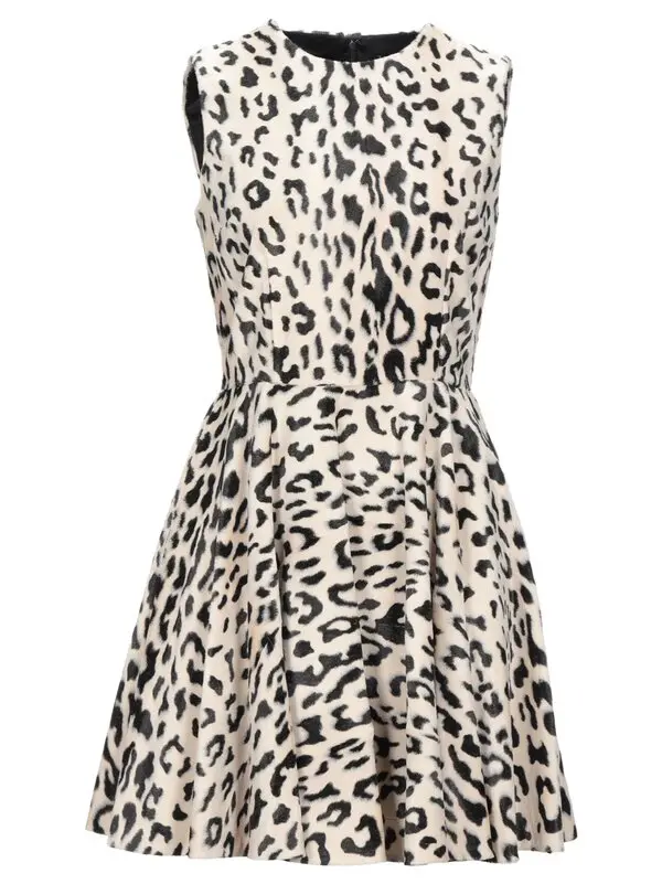 Dolce & Gabbana Sleeveless Leopard Print Dress - Nude