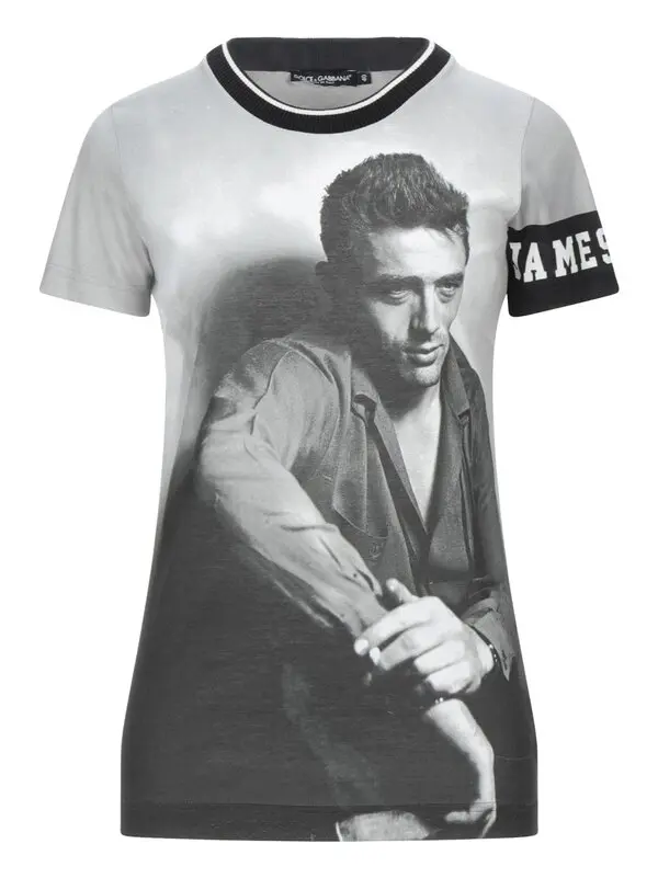 Dolce & Gabbana Graphic Print Short Sleeve T-shirt - Black