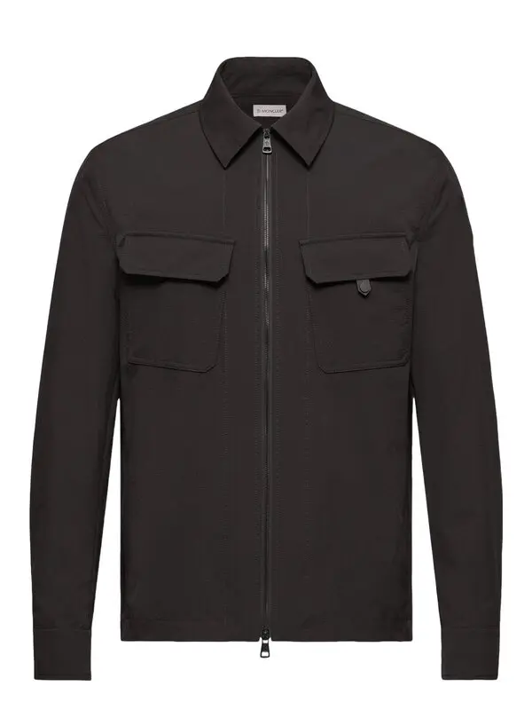 Moncler Seersucker Shirt Jacket - Black