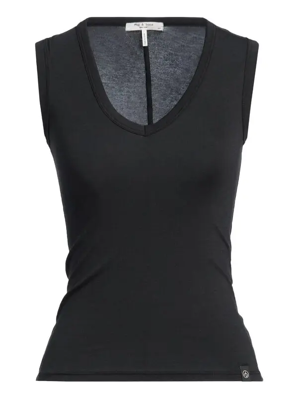 Rag & Bone Sleeveless V-neck Top - Black