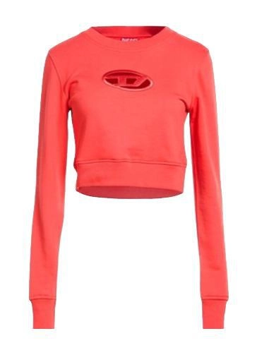 DIESEL® D-oval" Cropped Hoodie With Long Sleeves - Orange