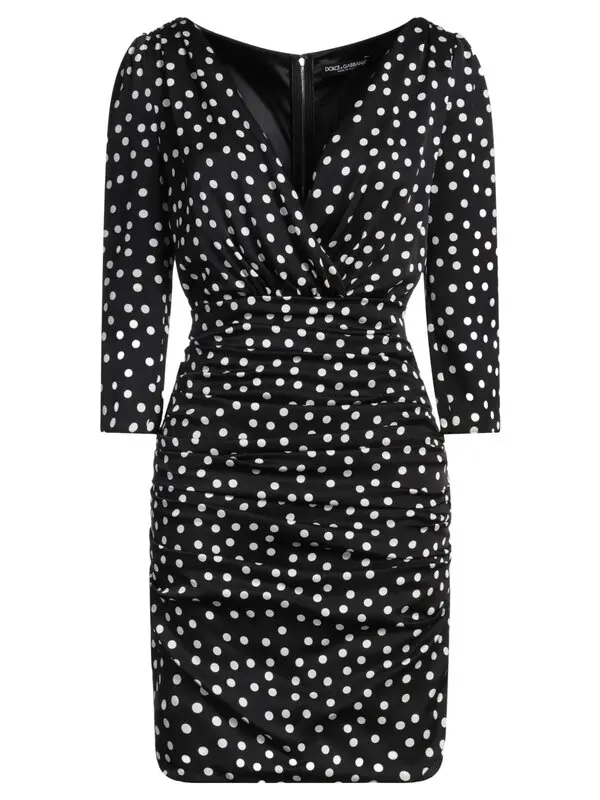 Dolce & Gabbana Polka Dot Sheath Dress - Black
