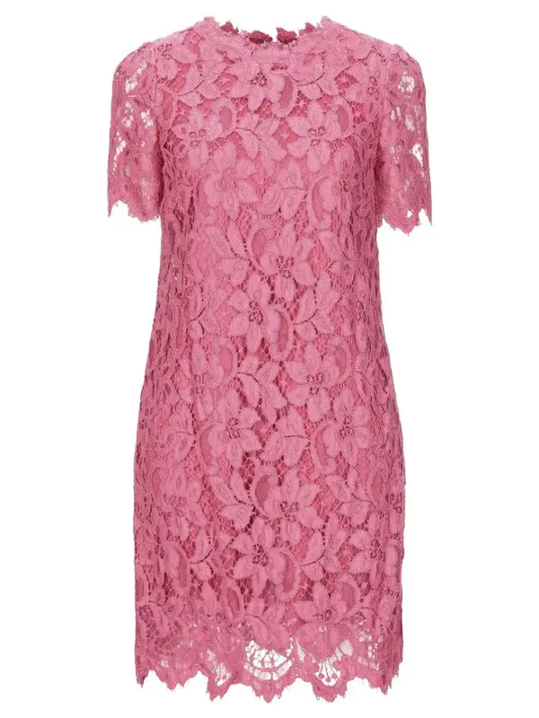 Dolce & Gabbana Lace Short-sleeve Dress - Pink