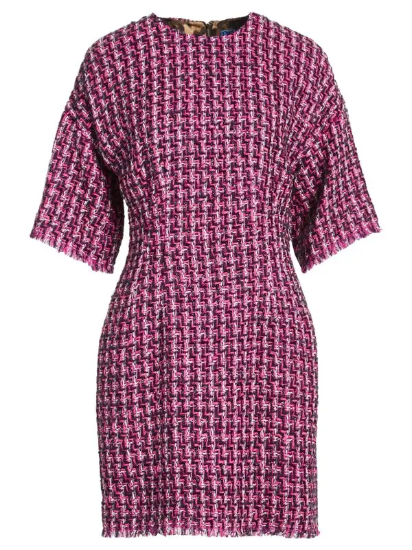 Dolce & Gabbana Multicolor Metallic Tweed Dress - Pink