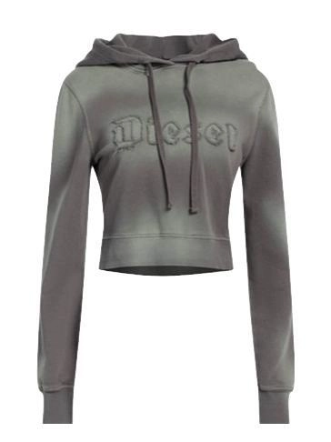 DIESEL® Tie-dyed Cropped Hoodie - Gray