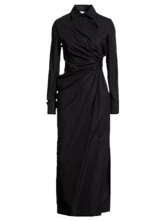 Max Mara Long Sleeve Pleated Shirt Dress - Black