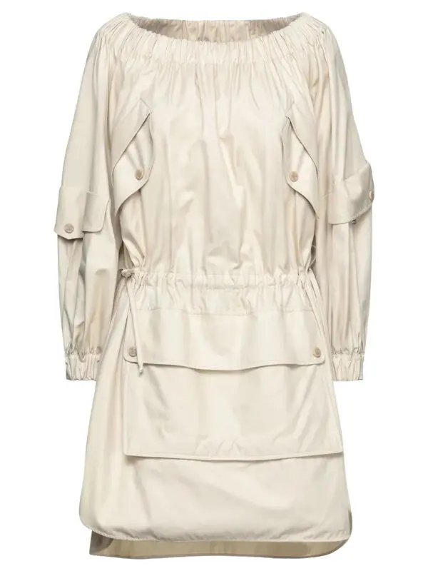 Max Mara Gabardine Long Sleeve Dress - White