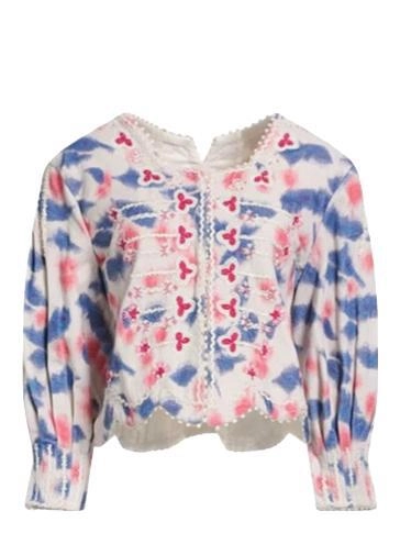 Isabel Marant Étoile Embroidered Velvet Long Sleeve Top - Multicolor