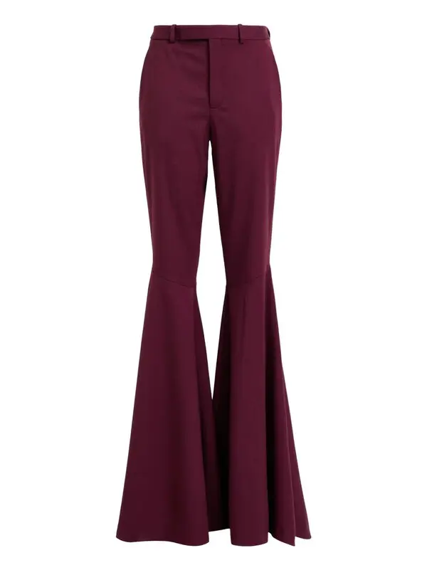 Saint Laurent Tailored Flared Wool Trousers - Red