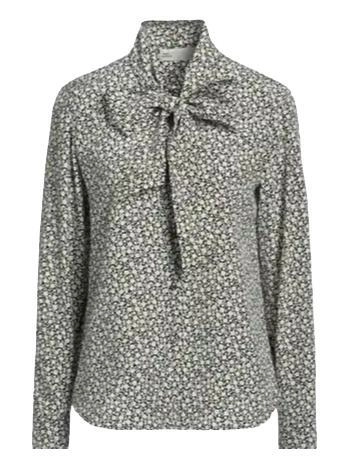 Tory Burch Floral Print Bow-tie Shirt - Gray