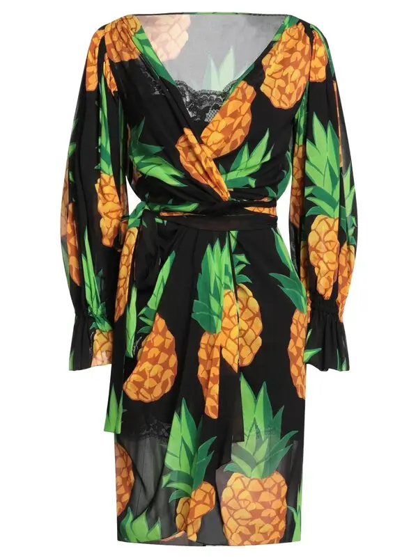 Dolce & Gabbana Floral-print Wrap Dress - Black