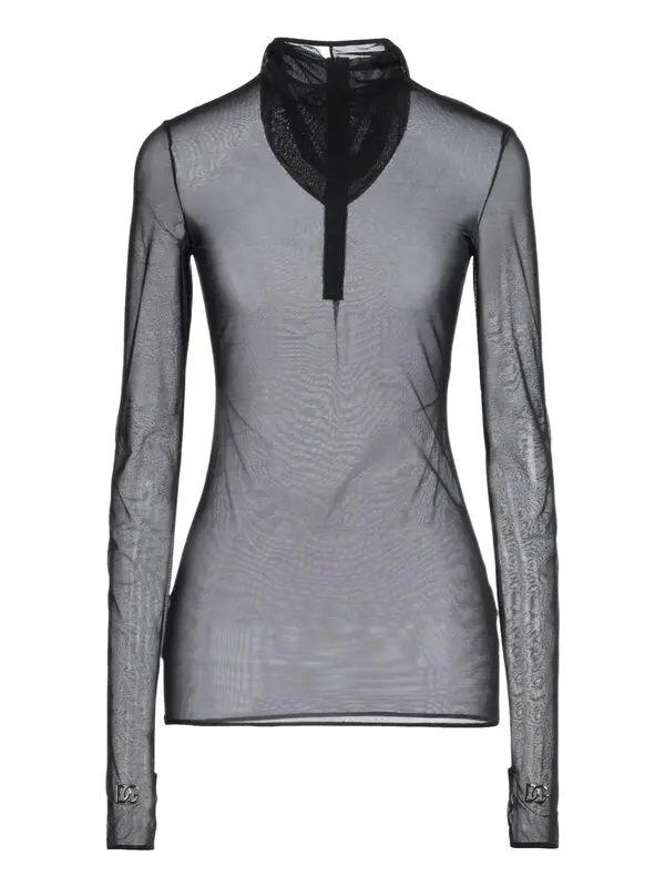 Dolce & Gabbana Sheer Mesh Long Sleeve Hoodie - Gray