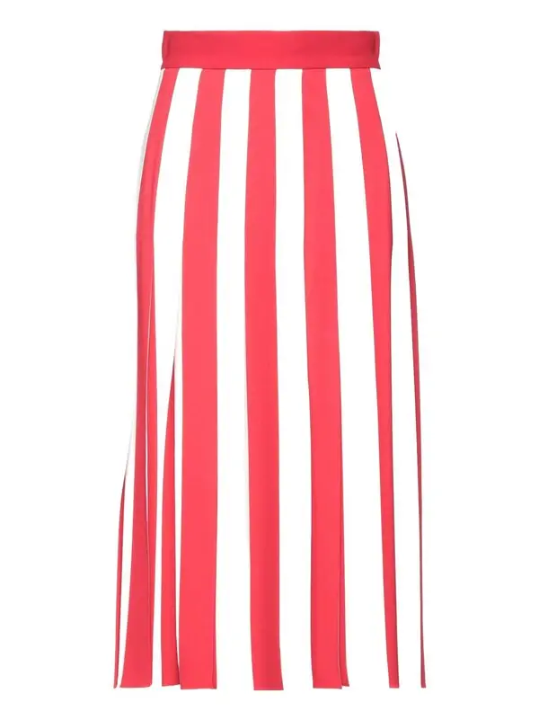 Dolce & Gabbana Striped Stretch Midi Skirt - Orange