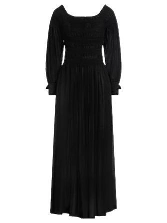 Max Mara Long Sleeve Gathered Evening Dress - Black