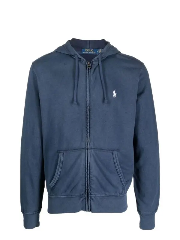 Polo Ralph Lauren Embroidered Zip-up Hoodie - Blue